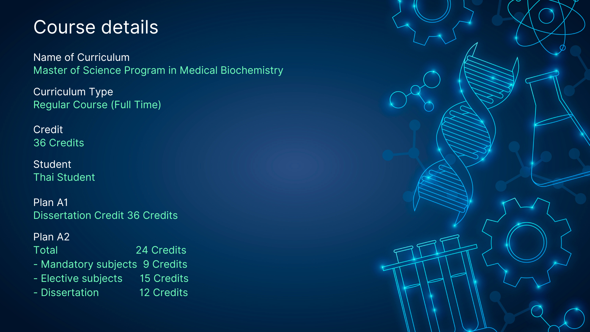 Master's degree program - Biochemistry